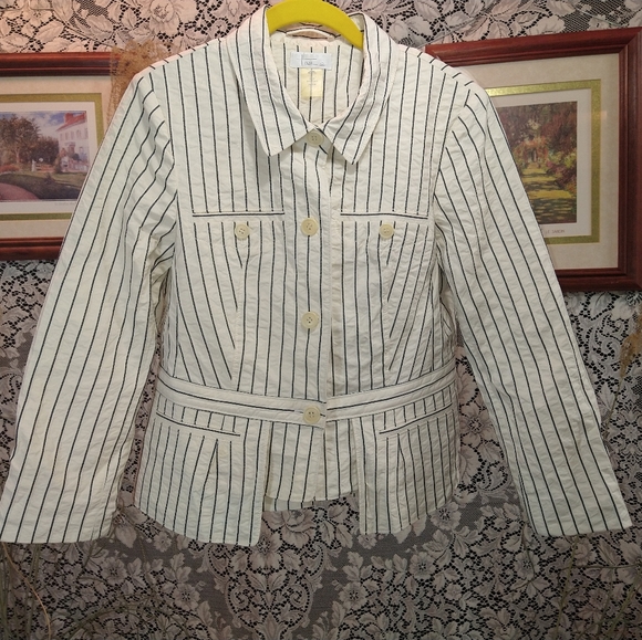 Robin Howe | Jackets & Coats | Robin Howe White With Black Stripe ...